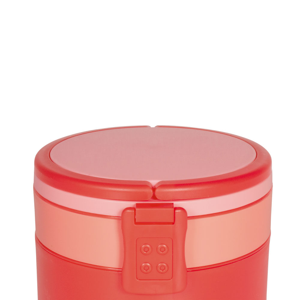 Pote Marmita 2 Andares Redondo com Alça - VERMELHO - Loja Mor
