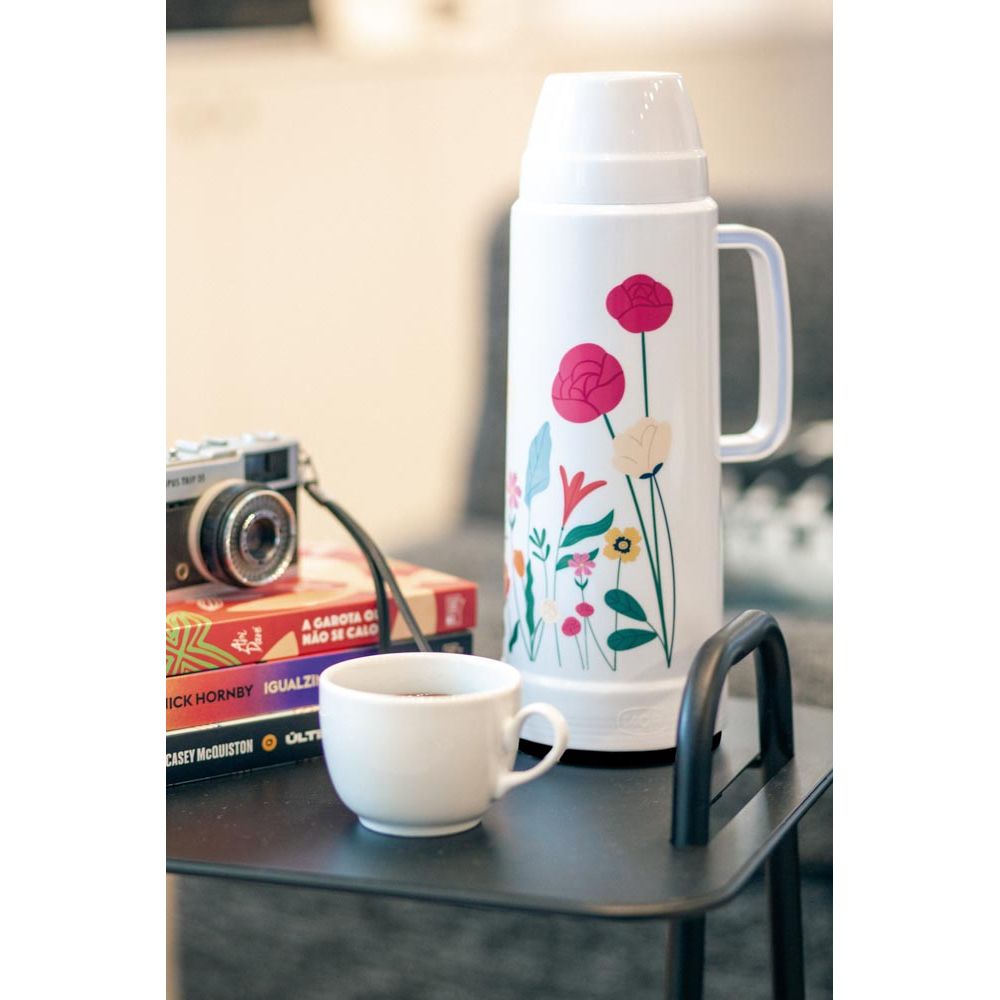 Garrafa Térmica Use Branca Primavera 1 litro - Loja Mor